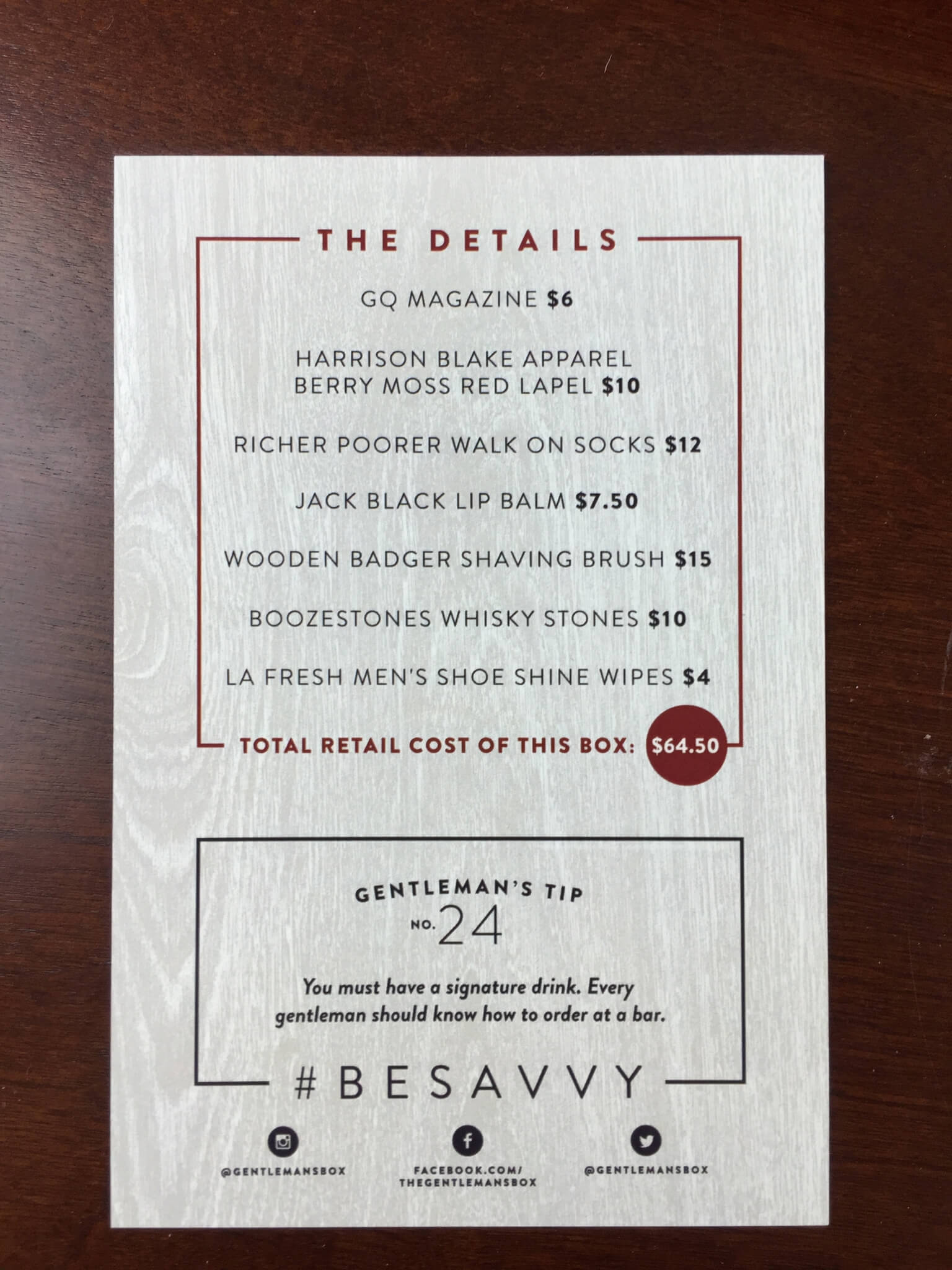 February 2015 Gentleman's Box Review - Men's Subscription Box #besavvy ...