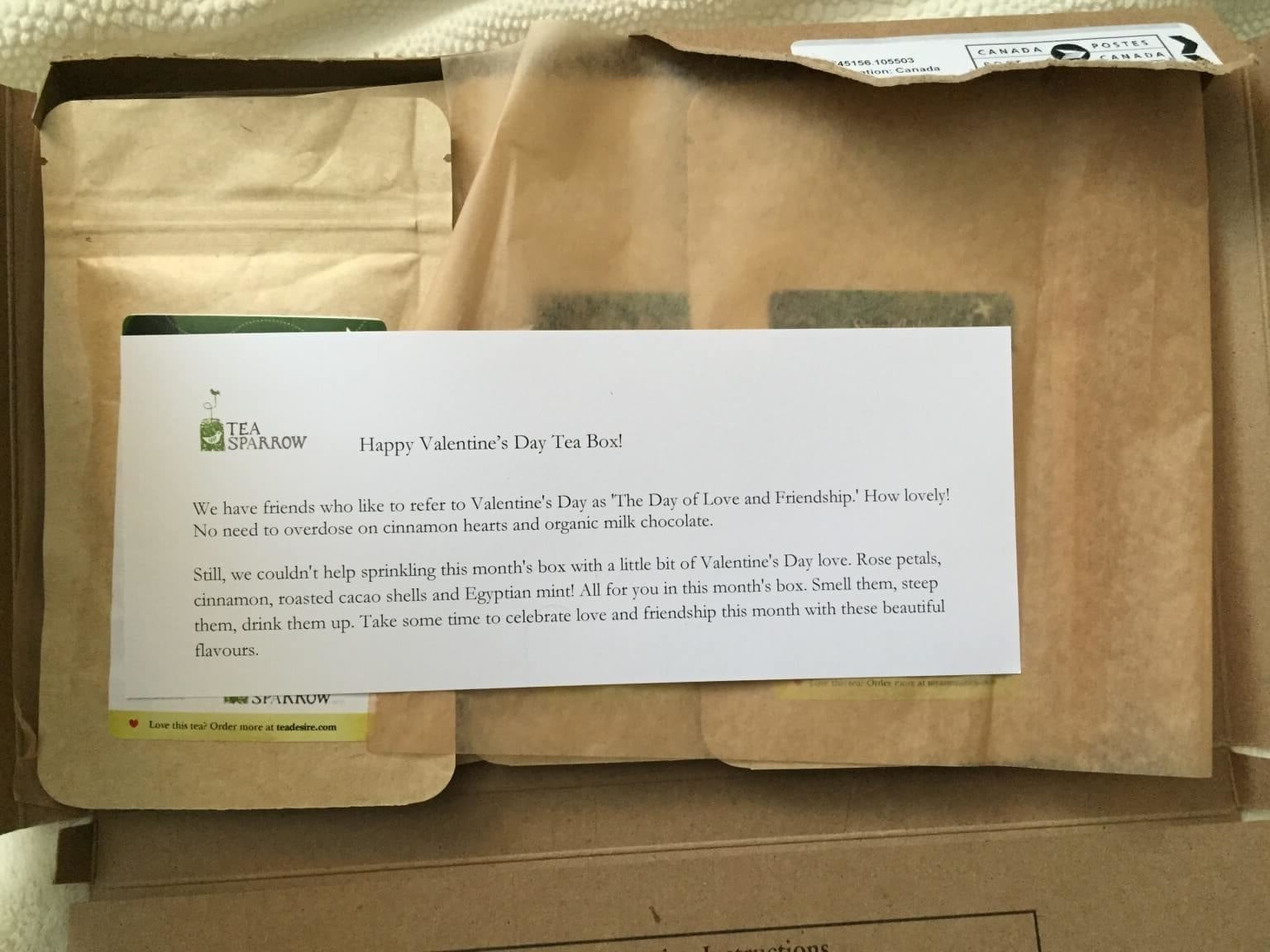 Tea Sparrow February 2016 Subscription Box Review - Hello Subscription