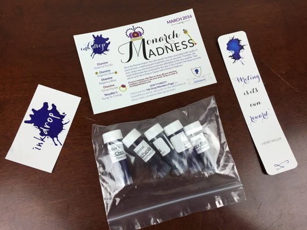 Goulet Pens Ink Drop March 2016 Subscription Review - Hello Subscription