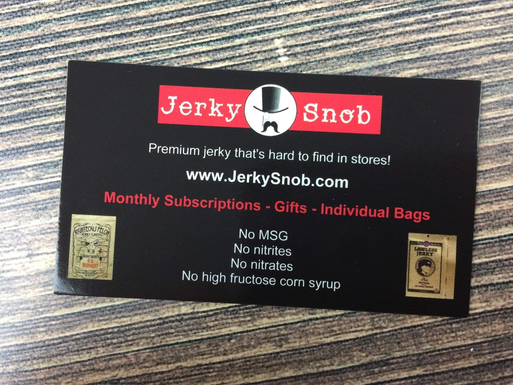 Jerky Snob September 2016 Subscription Box Review - Hello Subscription