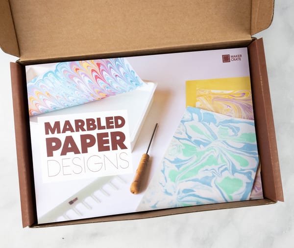 Maker Crate Review + Coupon - MARBLED PAPER DESIGN - Hello Subscription