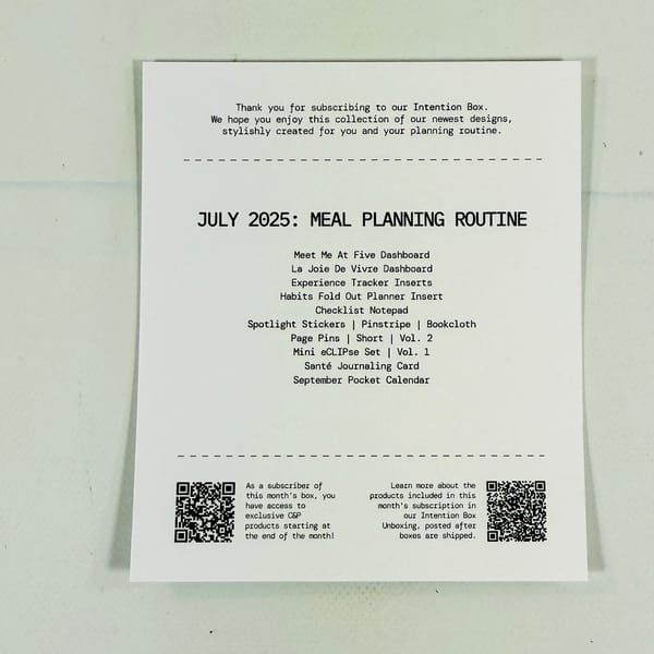 CLOTH & PAPER July 2025 Review: Meal Planning Routine - Hello Subscription
